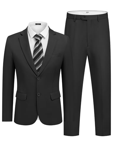 COOFANDY Mens Formal 2 Piece Slim Fit 2 Button Suit Perfect for Wedding ...