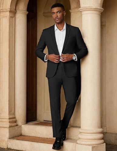 COOFANDY Mens Formal 2 Piece Slim Fit 2 Button Suit Perfect for Wedding ...